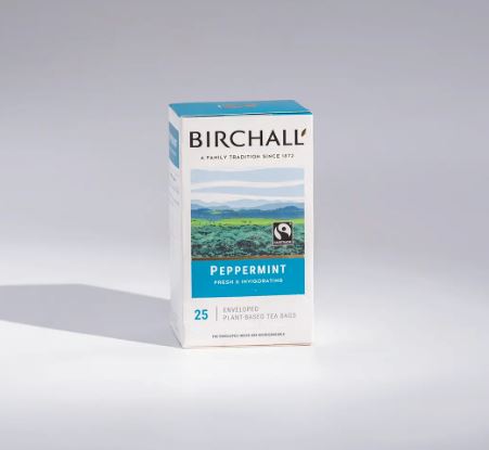 Birchall Peppermint Tea - 25 Enveloped Plant Based Tea Bags – B & B Vending